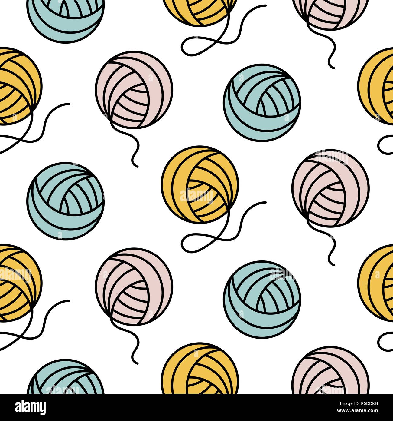 Balls knitting yarn background Stock Vector Images - Alamy
