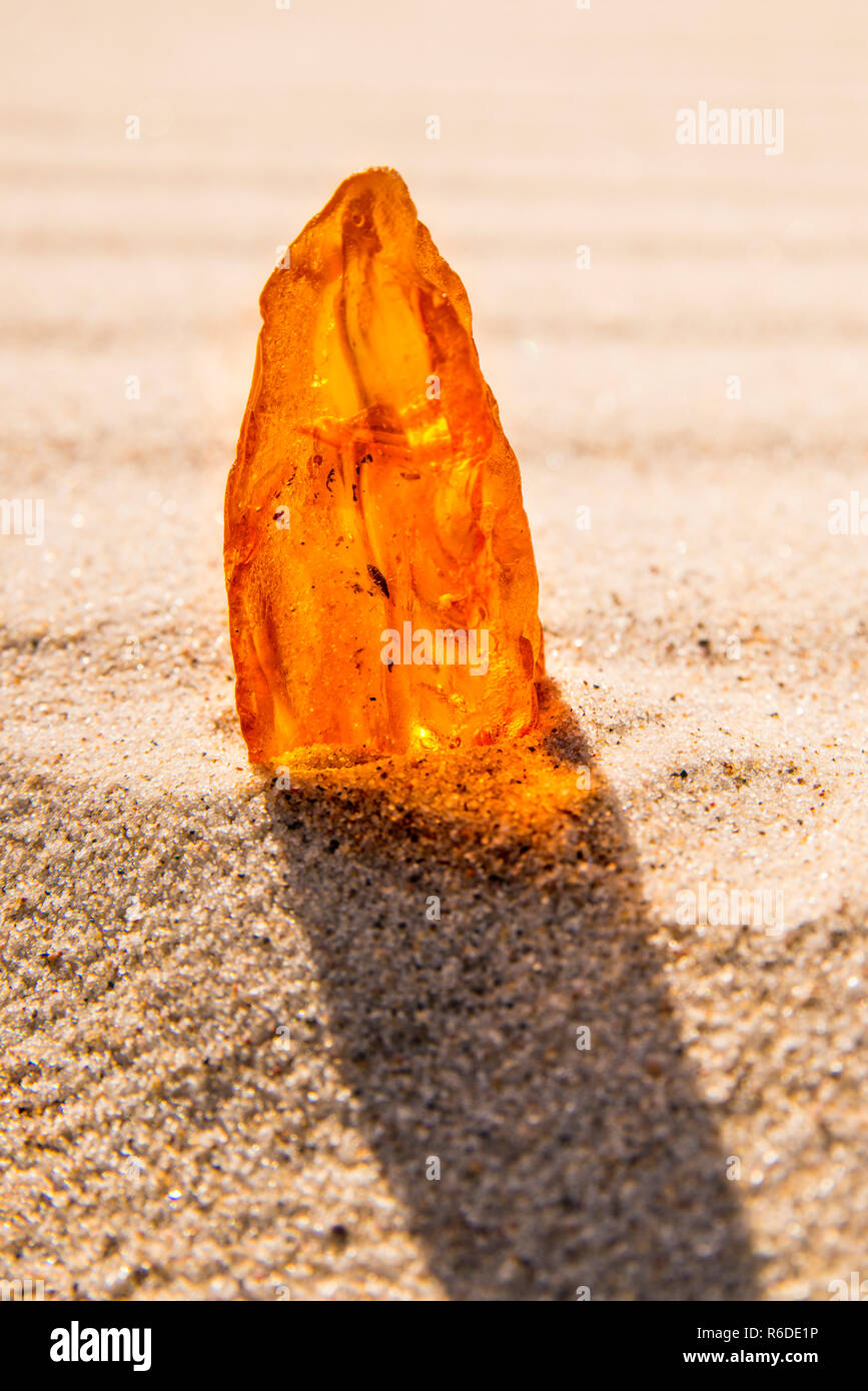 Amber On A Beach Of The Baltic Sea Stock Photo - Alamy