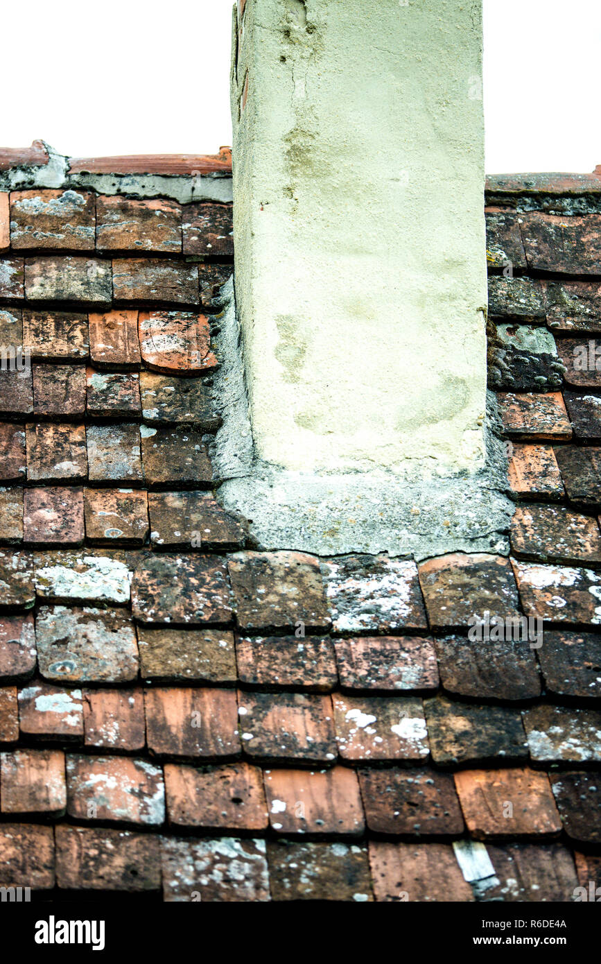 Old Roof With Medieval Roof Tiles Stock Photo - Alamy