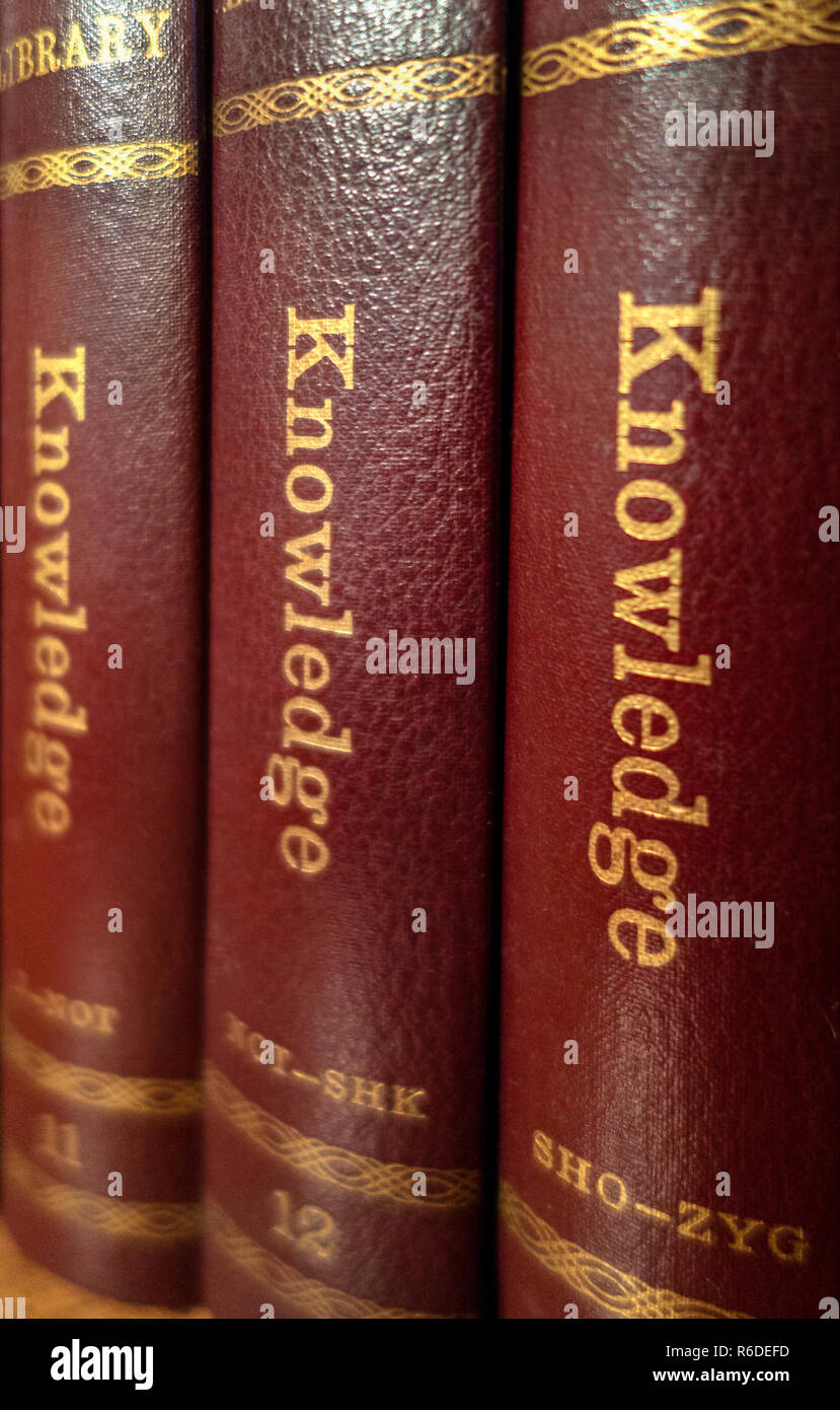 Closeup of a Set of The New World Library of Knowledge Books ...