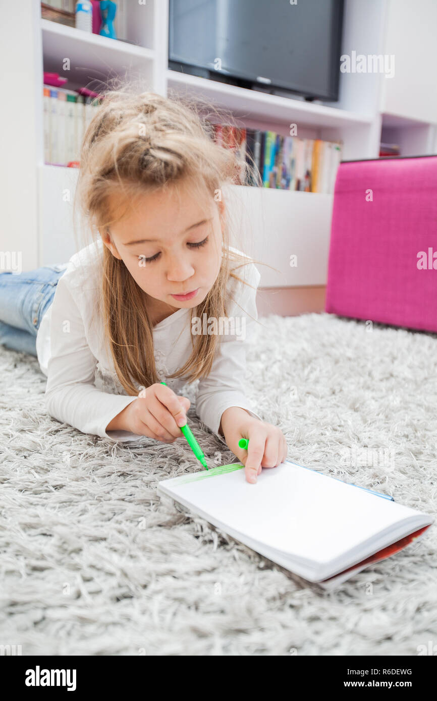 Creative Preschool Child Drawing Stock Photo - Alamy