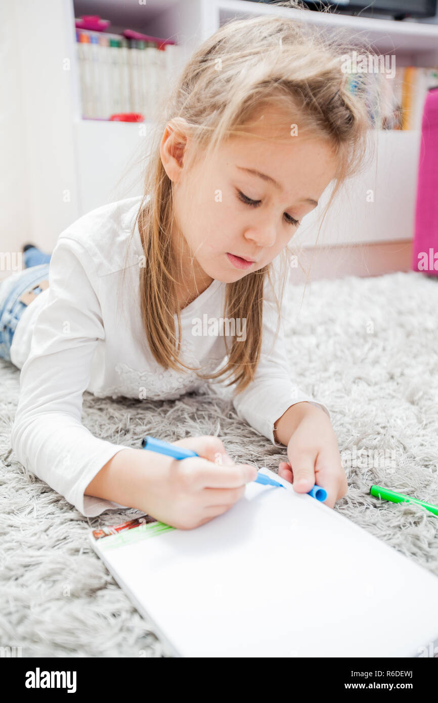 Creative Preschool Child Drawing Stock Photo - Alamy