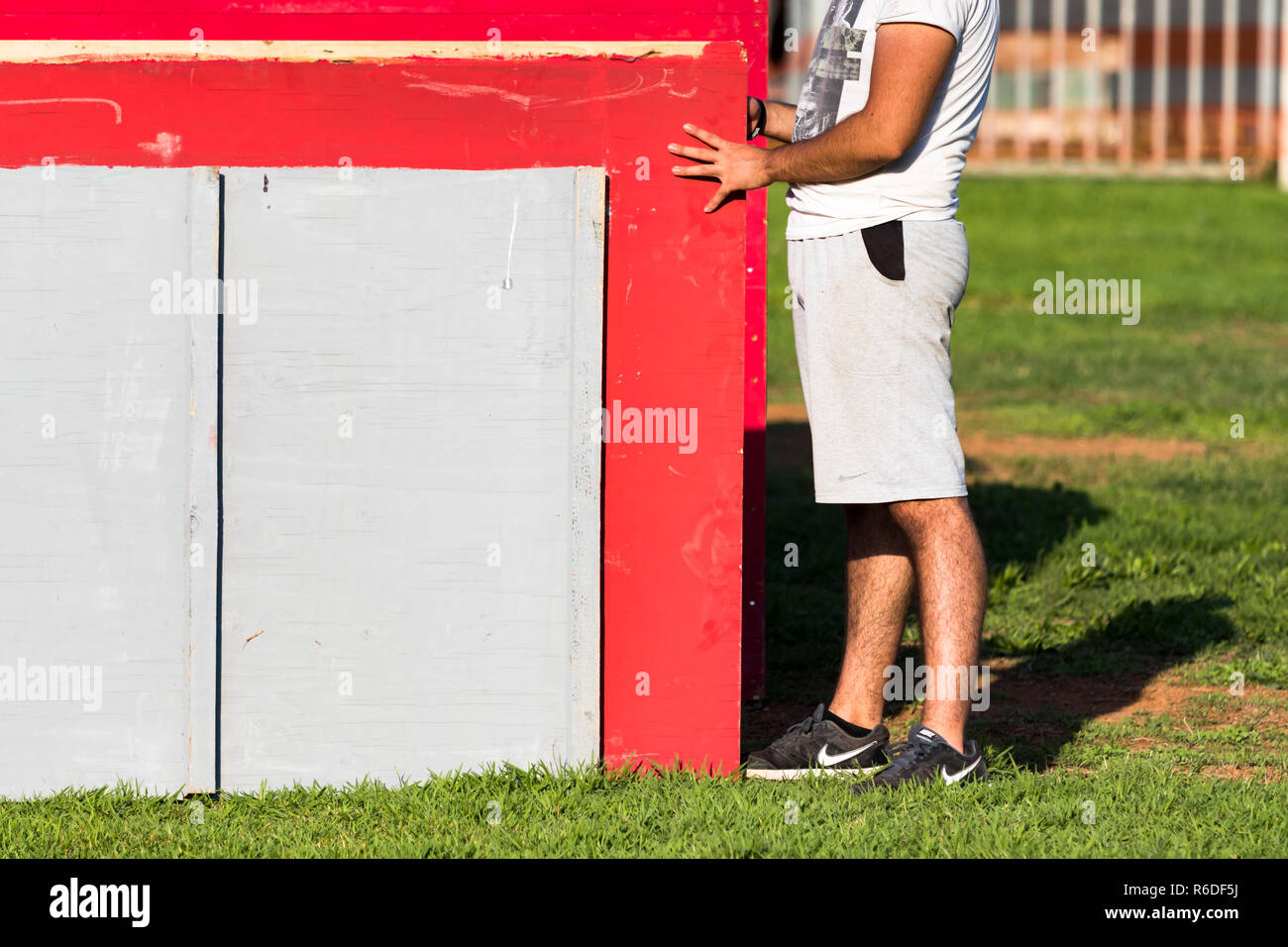 Heraklion, Greece - October 6th, 2018: A male worker - carpenter ...