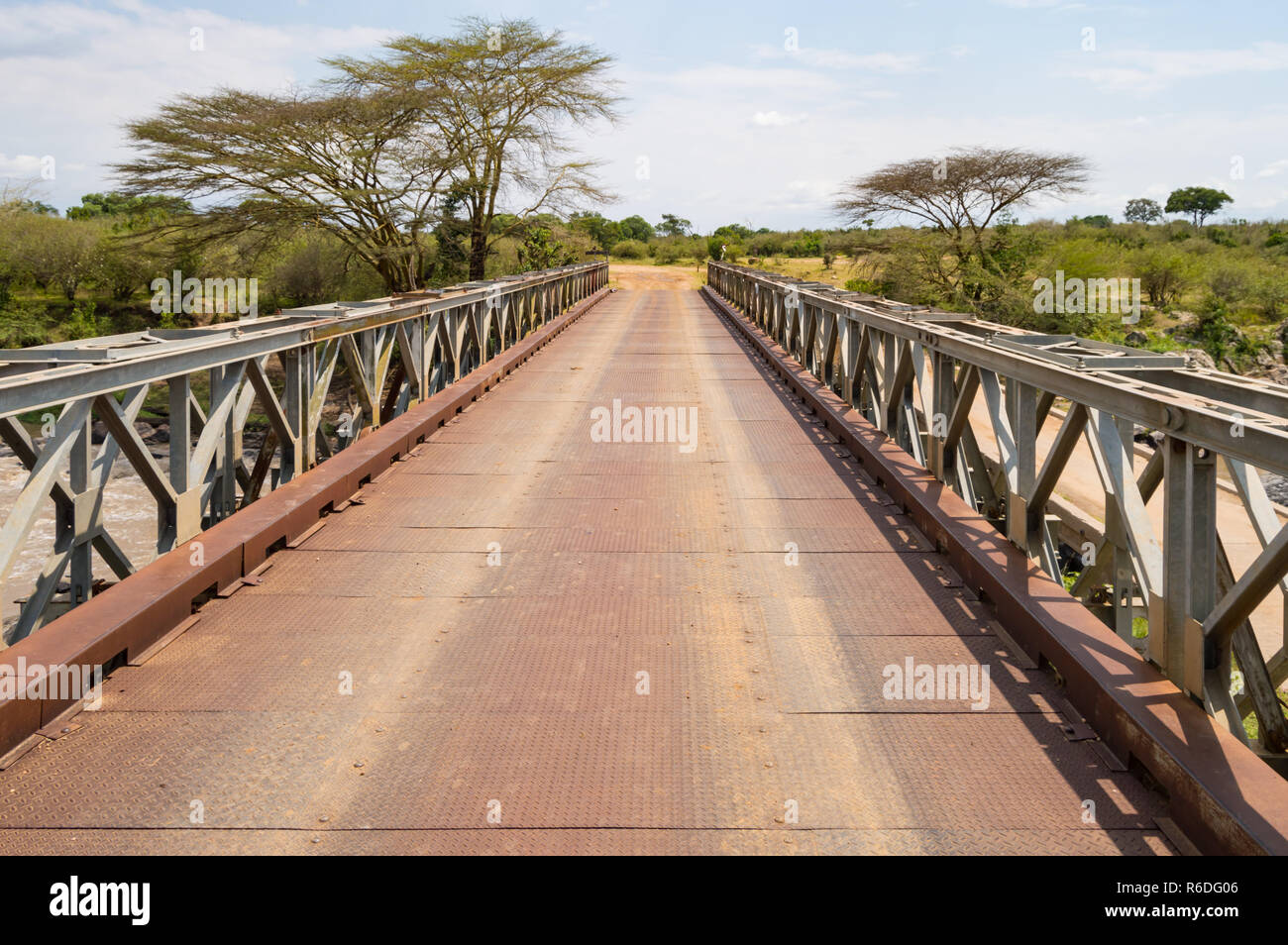 Iron Bridge on the Mara River between Maasai Mara Park in North West ...