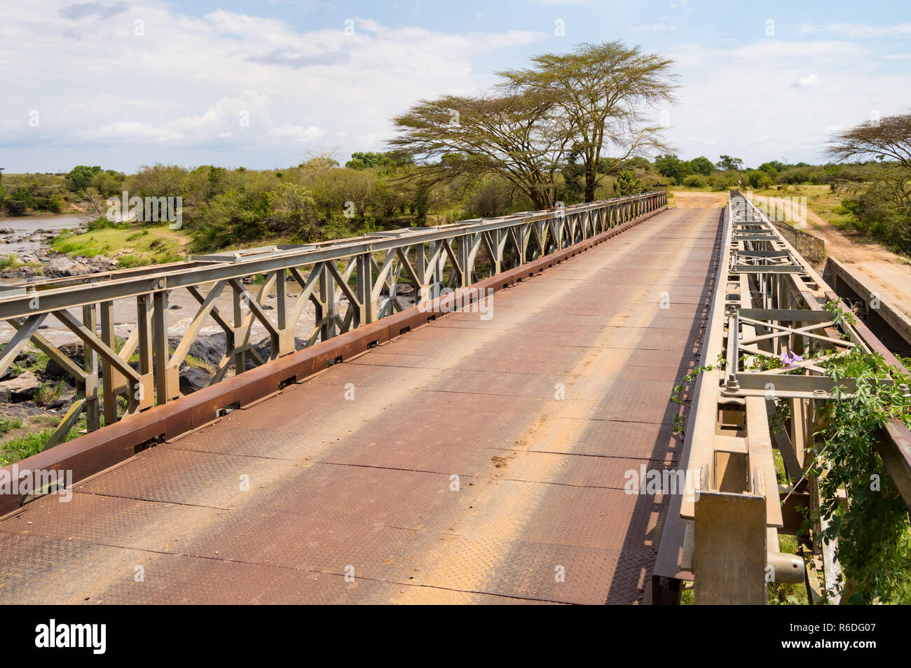 Iron Bridge on the Mara River between Maasai Mara Park in North West ...