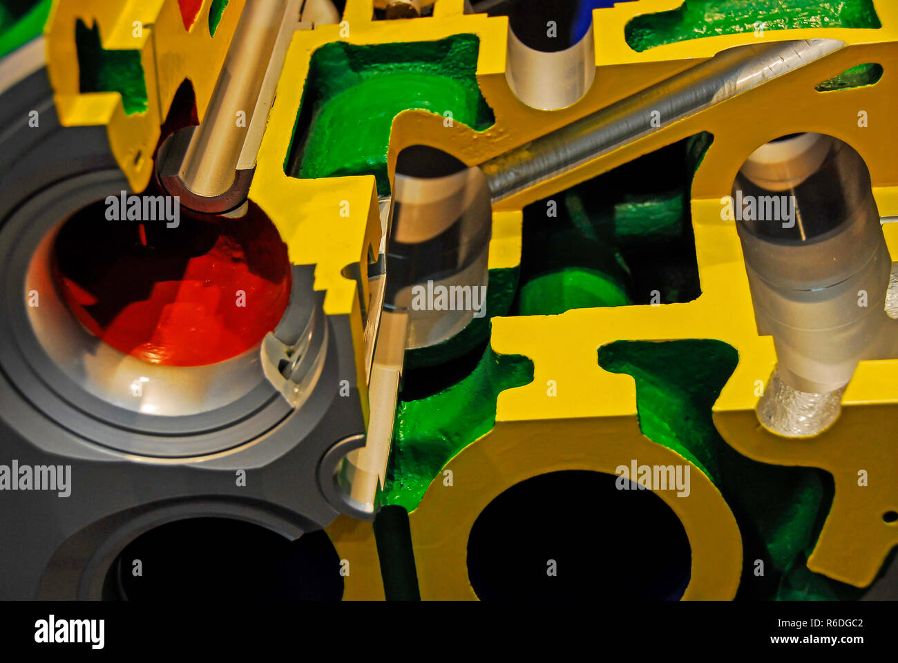 Machnine turbine rotor blades closeup Stock Photo - Alamy