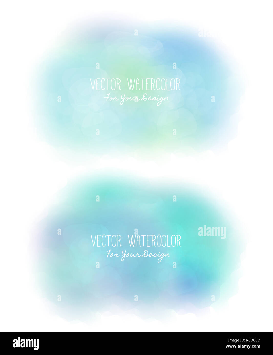 Set of 2 bright stains. Pseudo watercolor. Paint texture. Colorful daub ...