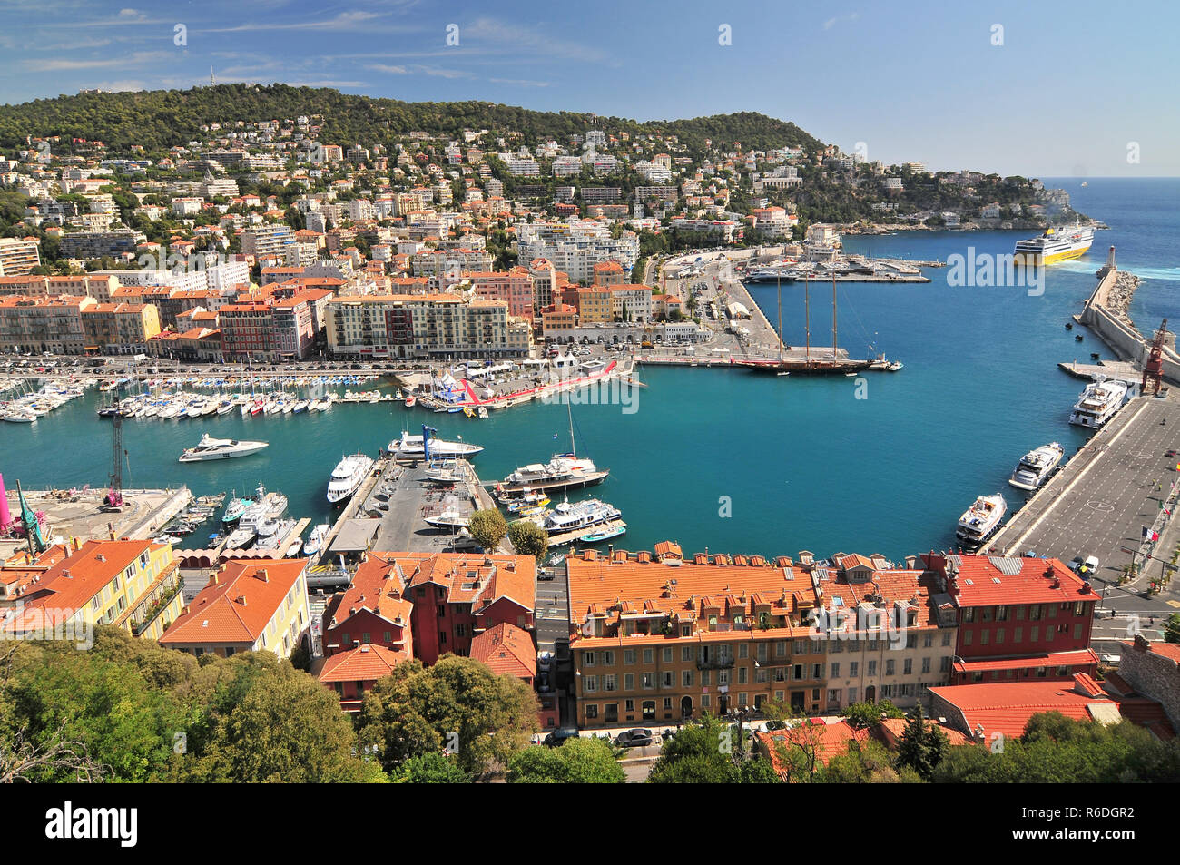 Port Du Nice (Nice'S Port) As Seen From Above In La Colline Du Chateau ...