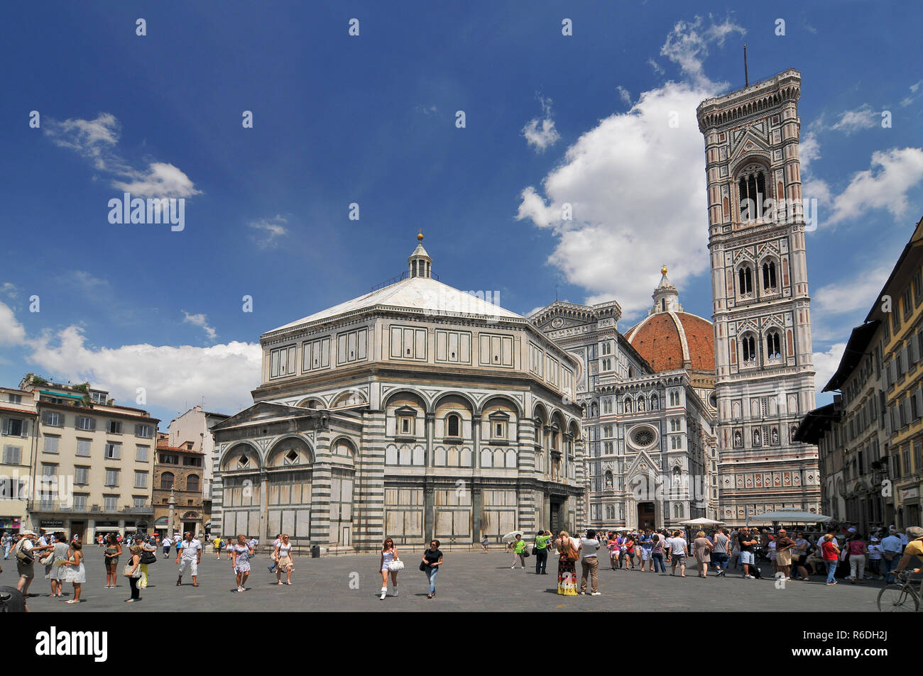 The Duomo, Campanile And Baptistery, From Piazza Del Duomo, Florence ...