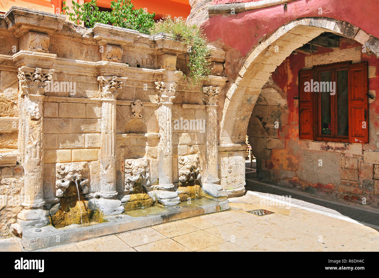 Rimondi Fountain, In The City Of Rethymno On The Island Of Crete ...