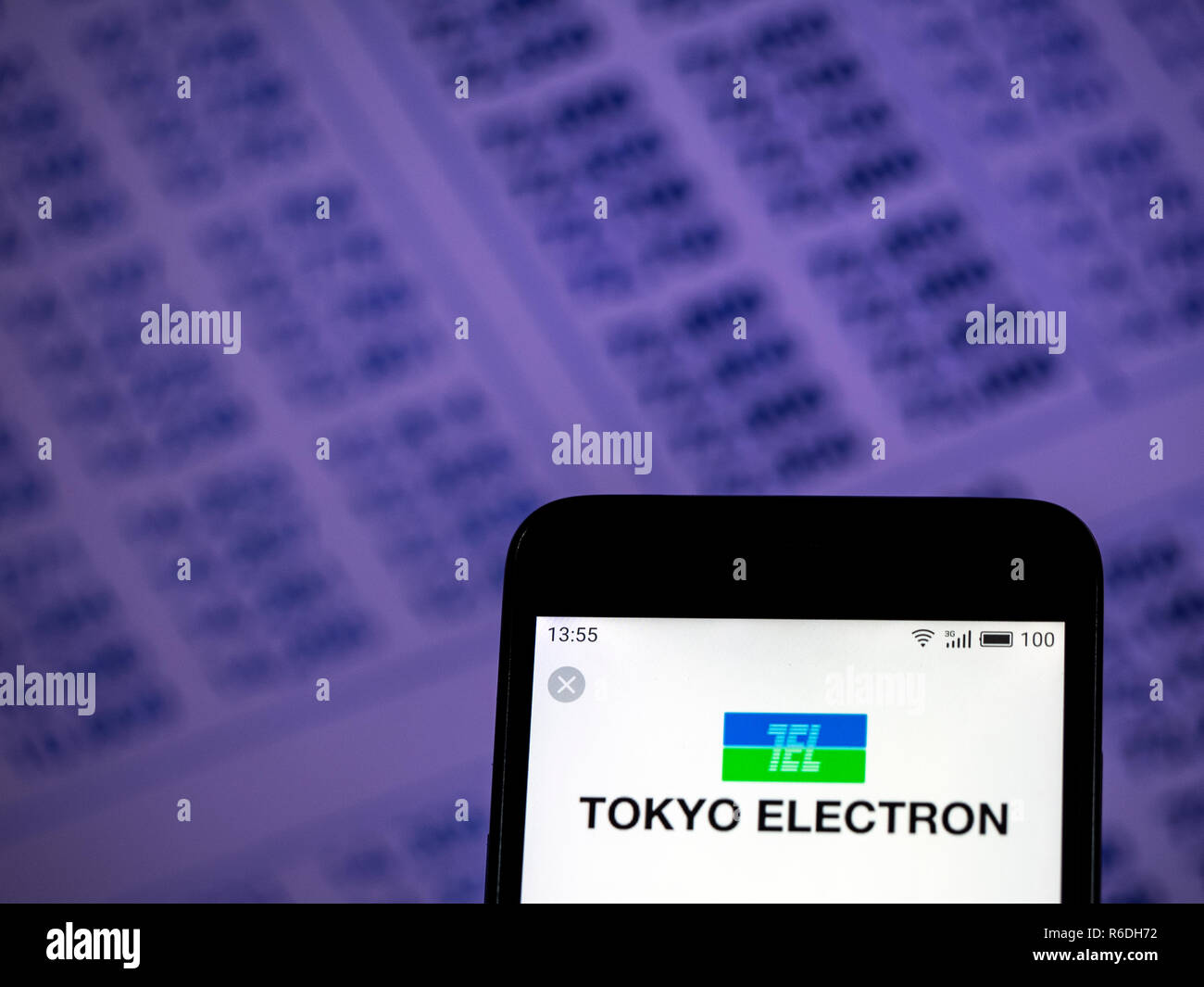 Tokyo Electron Limited Electronics company logo seen displayed on smart ...