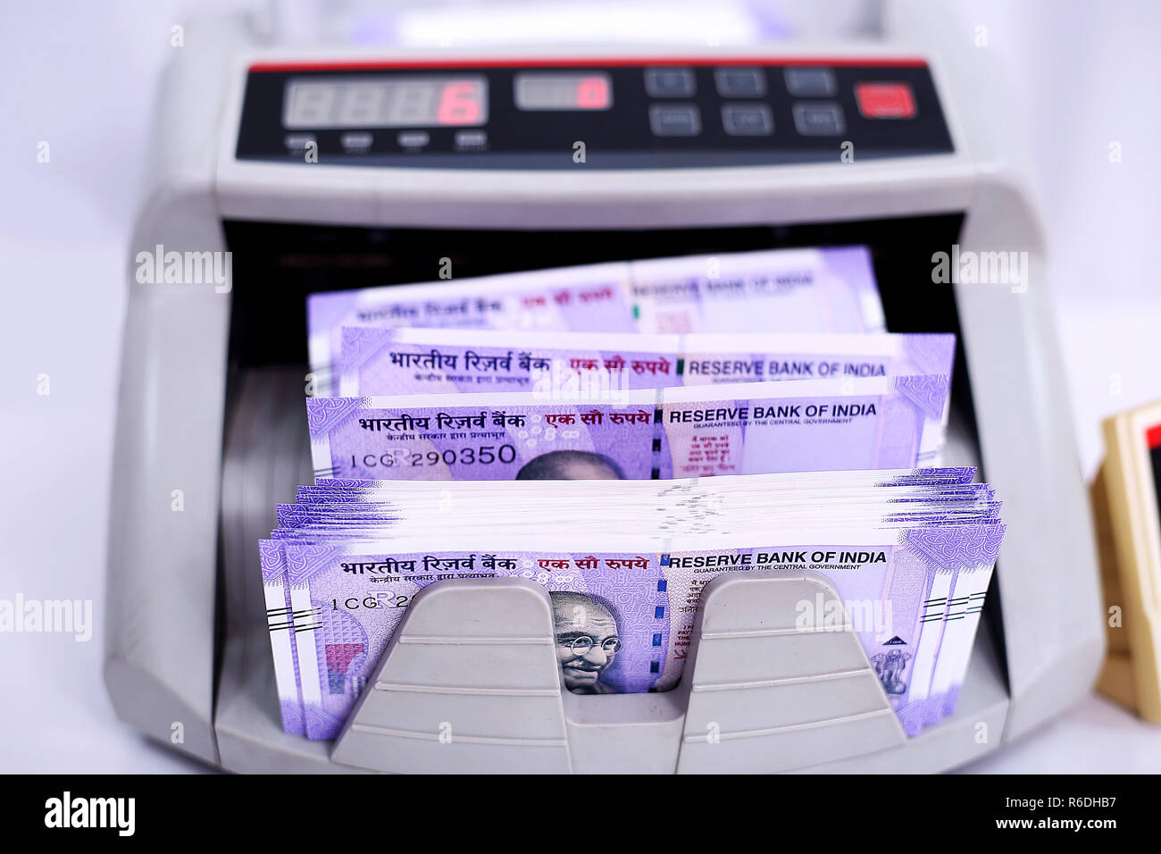 Machine for counting money. Isolated on the white background Stock ...