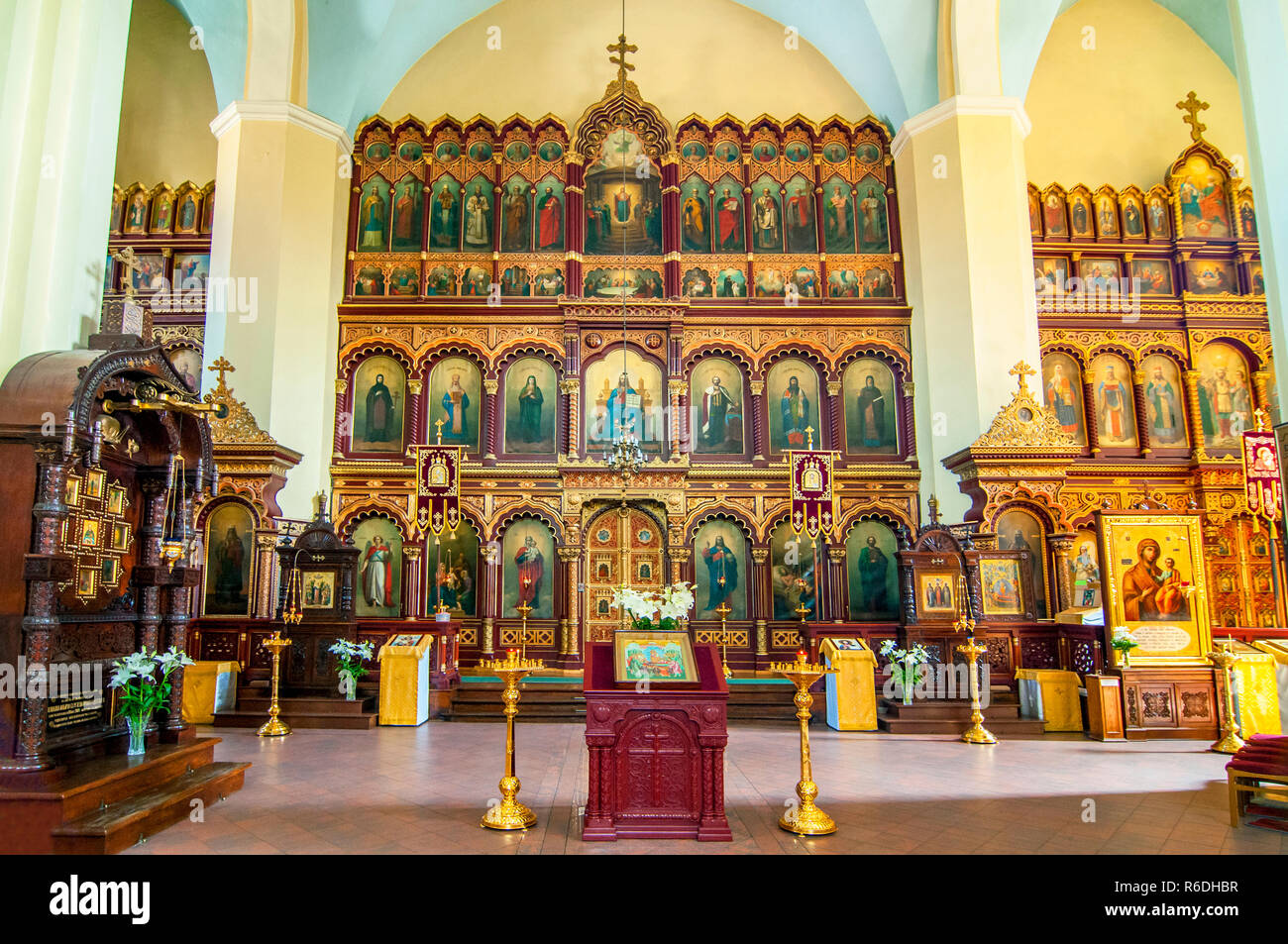 Interior Of The Russian Orthodox Church Of Holy Mother Of God, Like ...
