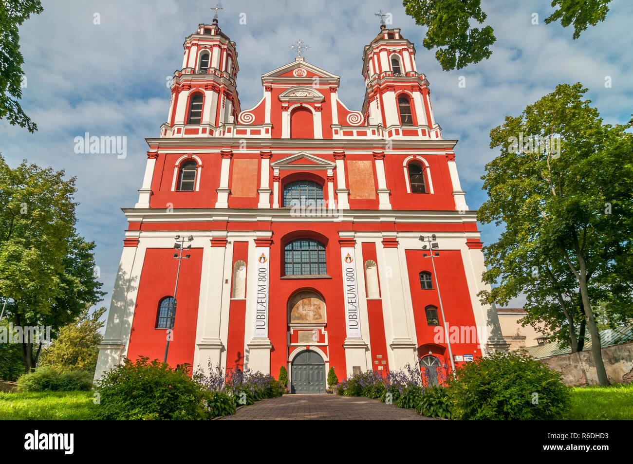 The Restored Updated Saint Jacob Church Against The Spring Sky, Vilnius ...