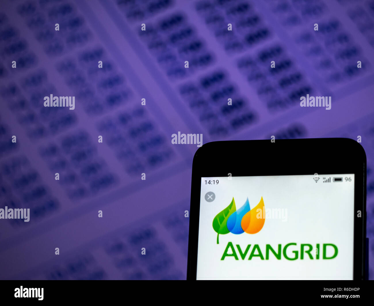 Avangrid Company logo seen displayed on smart phone Stock Photo - Alamy