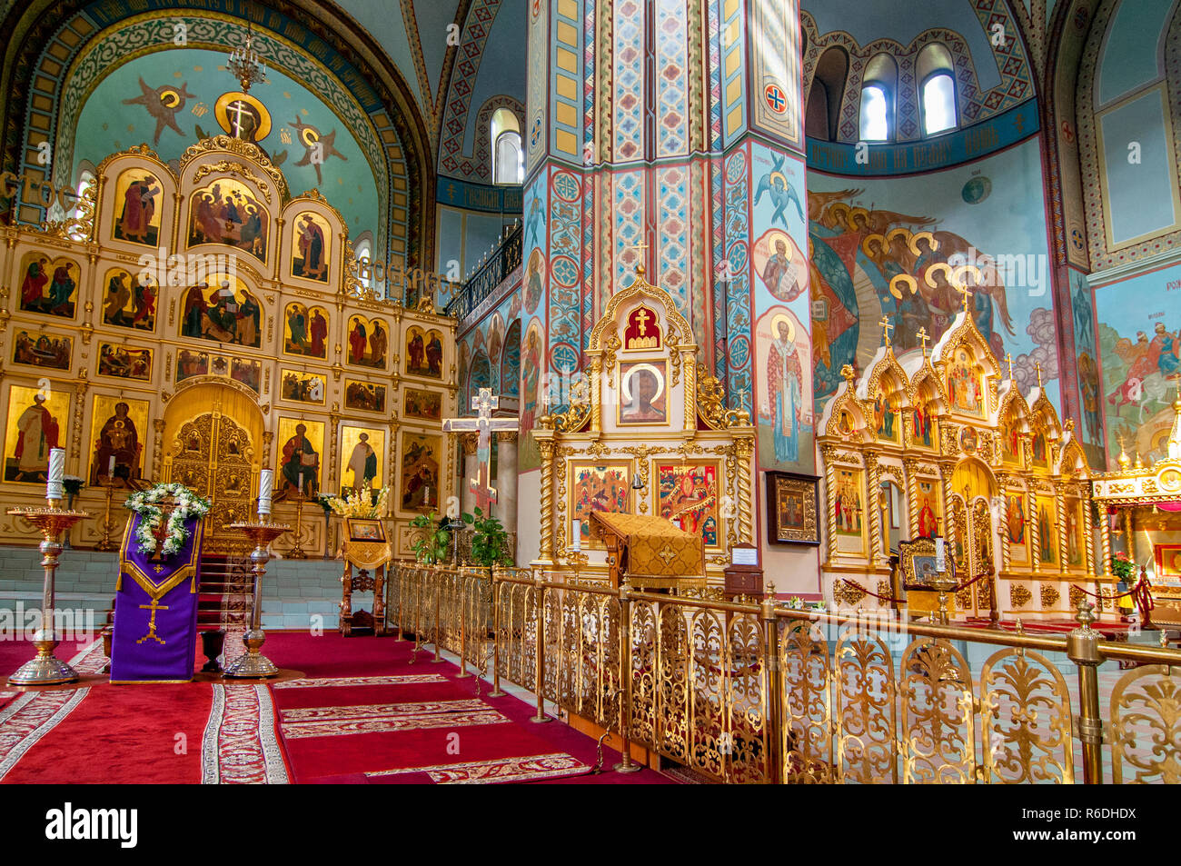 Interior Of Russian Orthodox Cathedral Of The Nativity Of Christ In ...