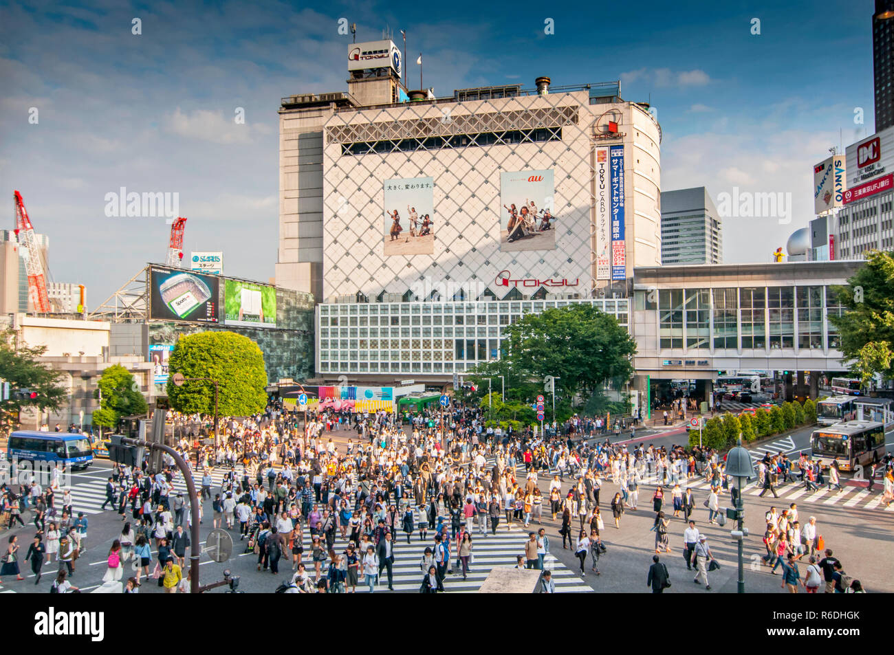 Aerial view crossing famous shibuya hi-res stock photography and images - Alamy