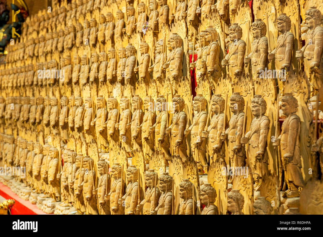 Small Wooden Carved Statues Of The Acala At Daisho-In Temple, Miyajima ...