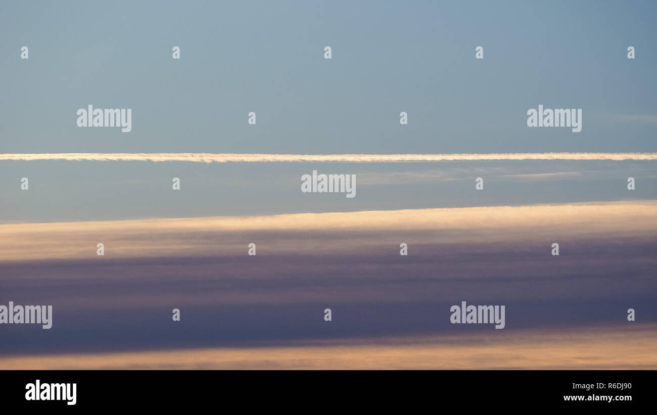 plane trails in the sky Stock Photo - Alamy