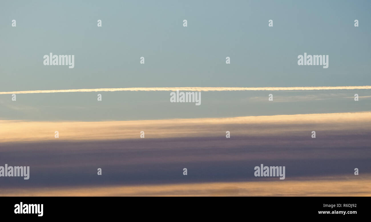 plane trails in the sky Stock Photo - Alamy