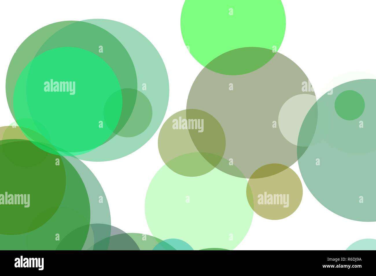 Abstract green circles illustration background Stock Photo - Alamy