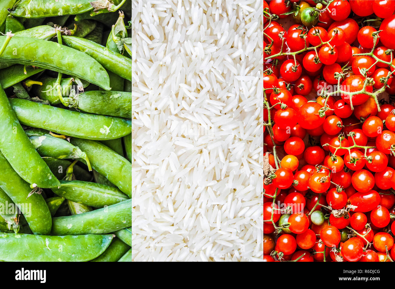 Italian Flag of Italy made with food Stock Photo - Alamy