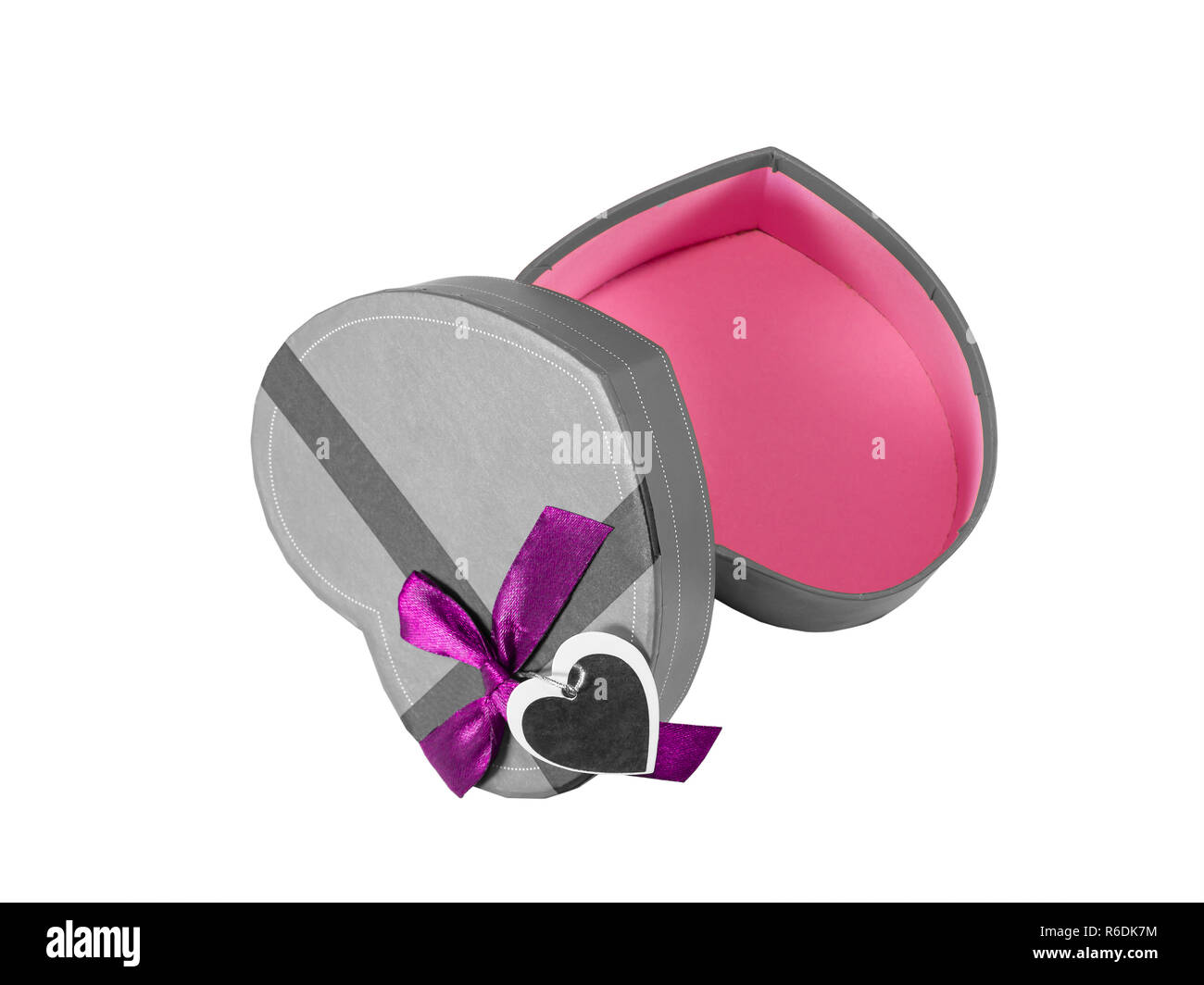 Gray heart shaped gift Cut Out Stock Images & Pictures - Alamy