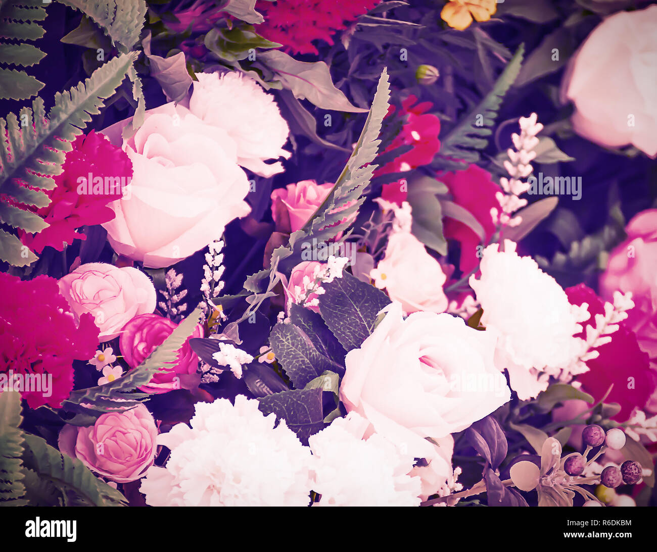 Pink roses on vintage style Stock Photo - Alamy