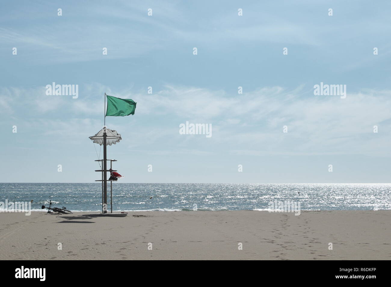 Watchtower On Beach Stock Photo - Alamy