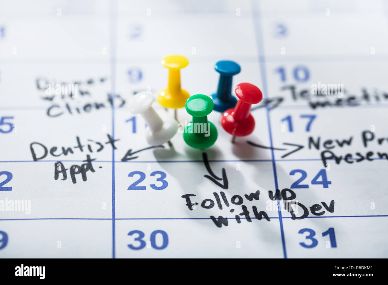 Pushpins and calendar hi-res stock photography and images - Alamy