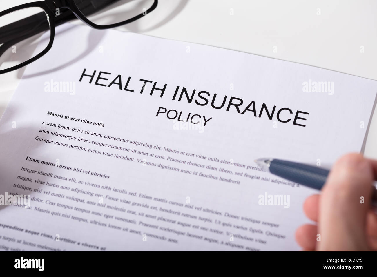 Health insurance form eyeglasses hi-res stock photography and images ...