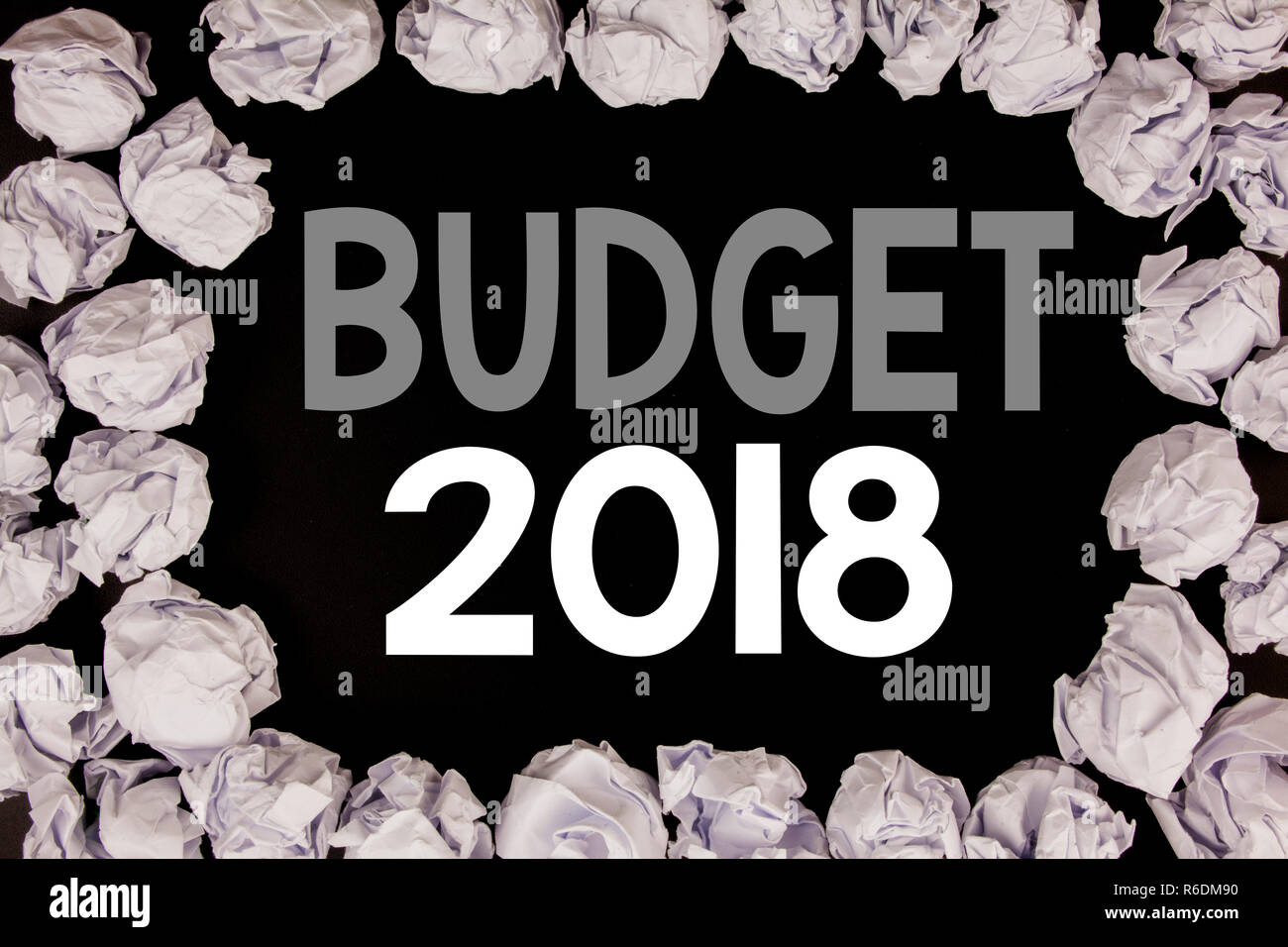 Word, writing Budget 2018. Business concept for Household budgeting ...