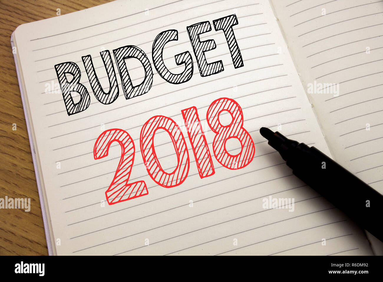 Handwriting Announcement text showing Budget 2018. Business concept for ...