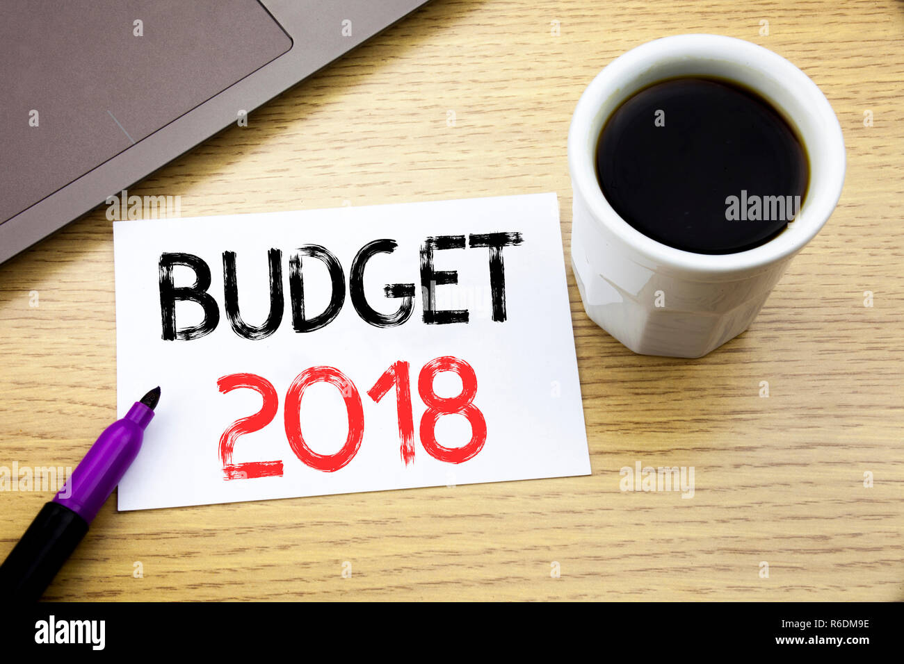 Handwriting Announcement text showing Budget 2018. Business concept for ...