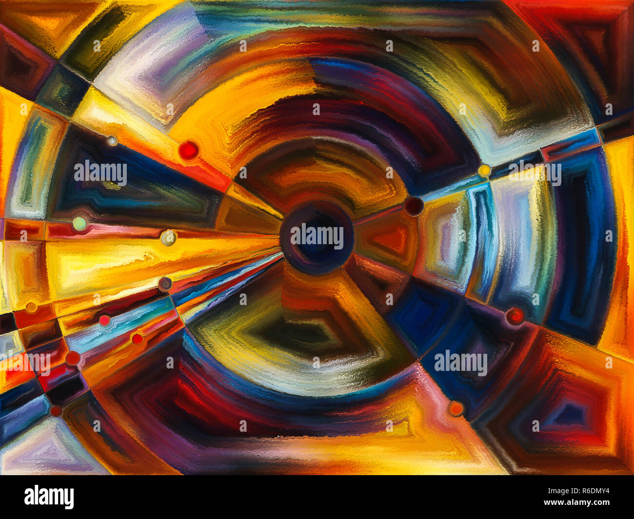 Vibrant circular arrangement of abstract shapes hi-res stock ...