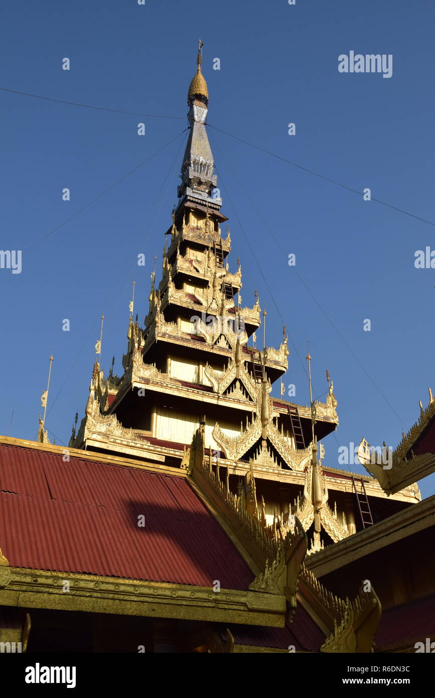 Buildings inside Mandalay Royal palace complex, the last royal palace ...