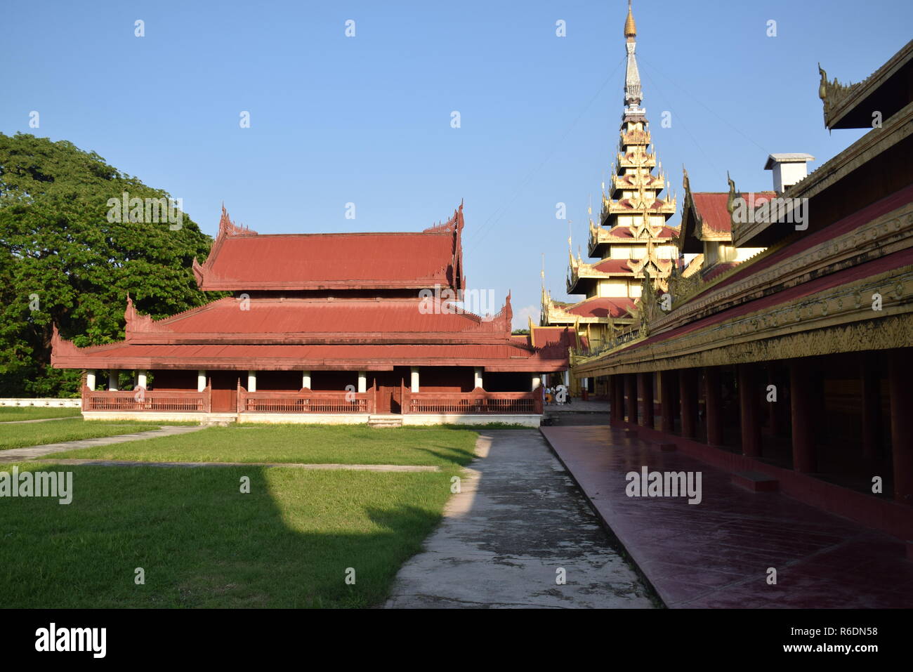 Buildings inside Mandalay Royal palace complex, the last royal palace ...