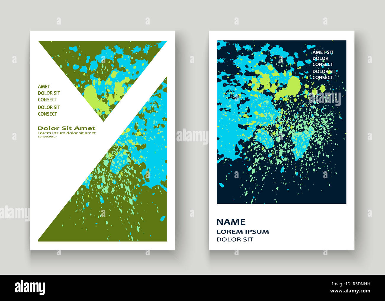 Neon cyan greenery explosion paint splatter artistic cover design ...