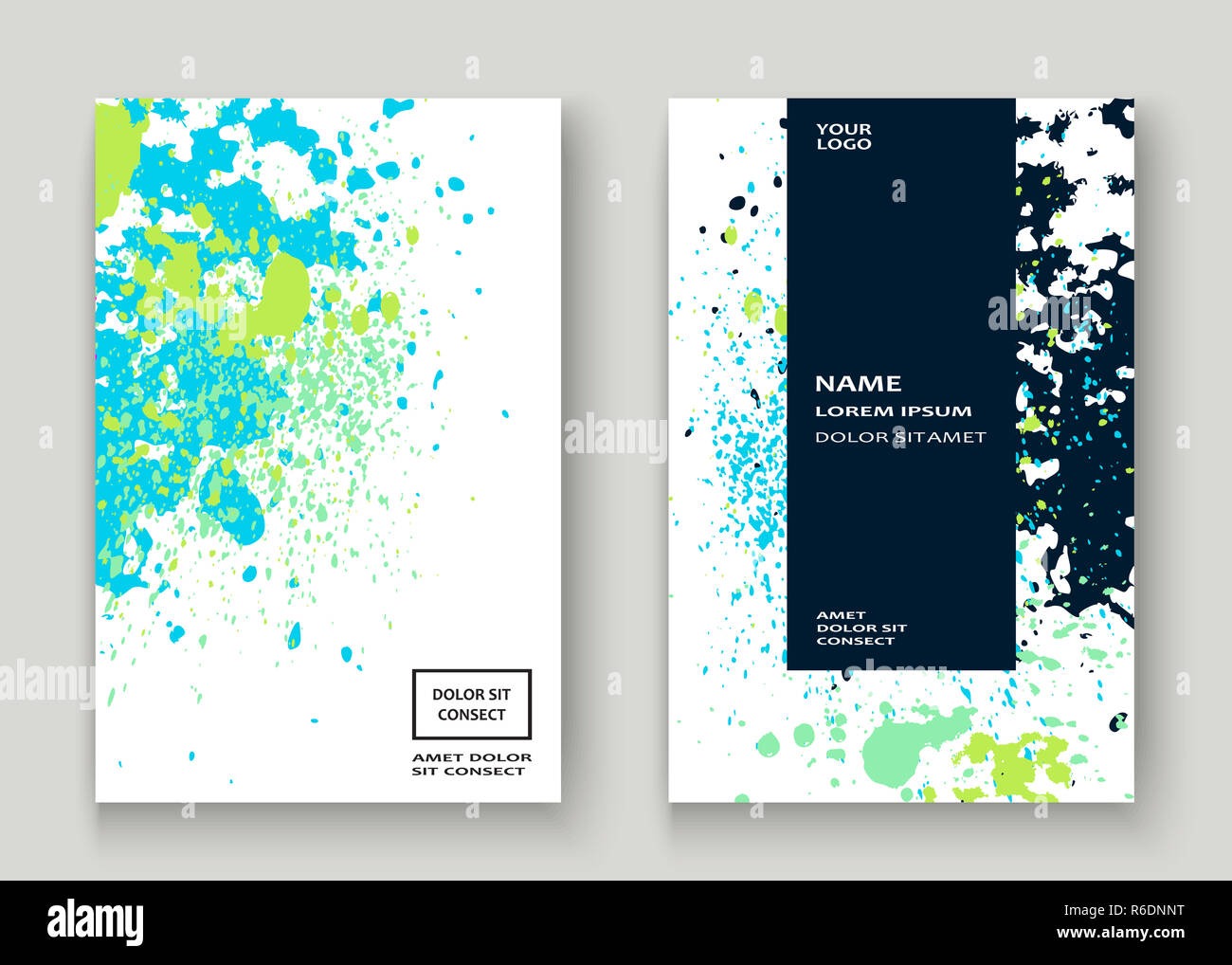 Neon cyan greenery explosion paint splatter artistic cover design ...