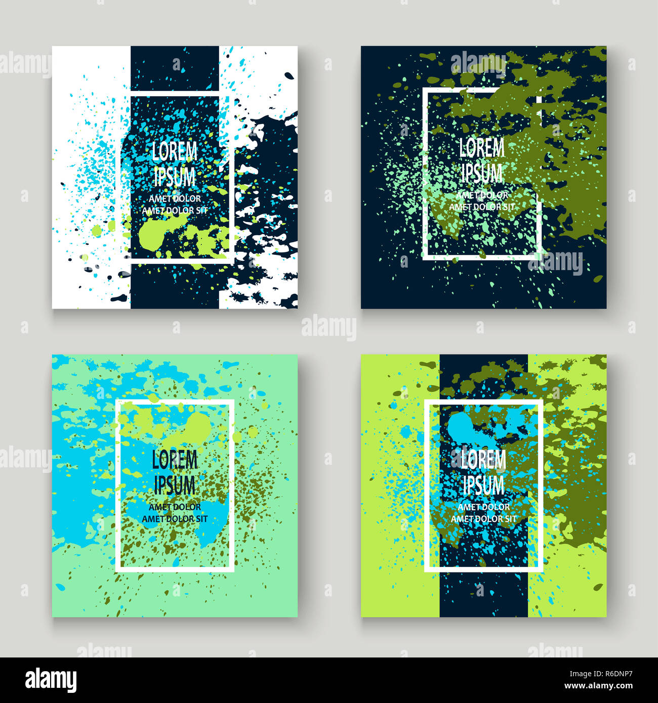 Neon cyan greenery explosion paint splatter artistic cover design ...