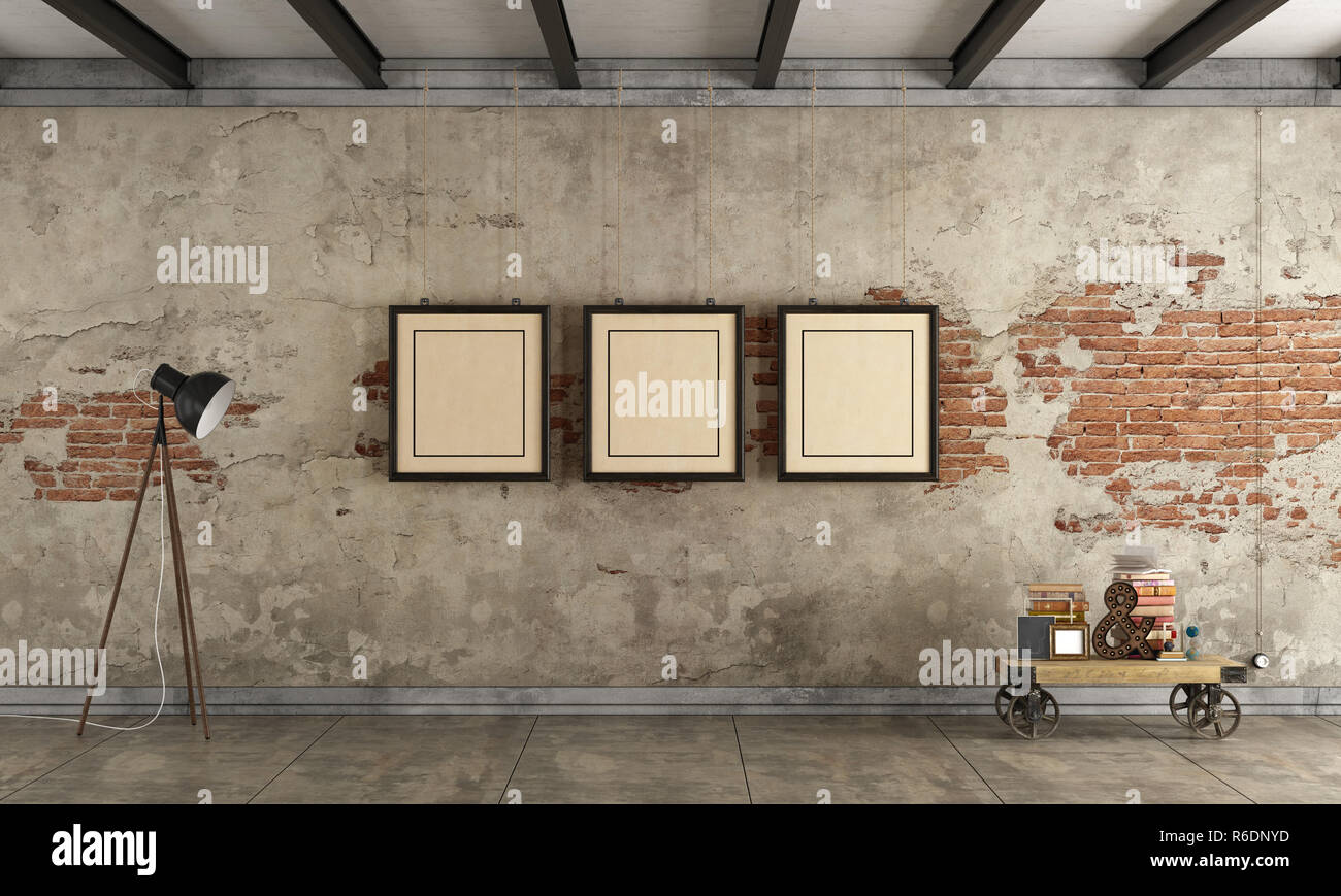 Empty old room with old wall Stock Photo - Alamy