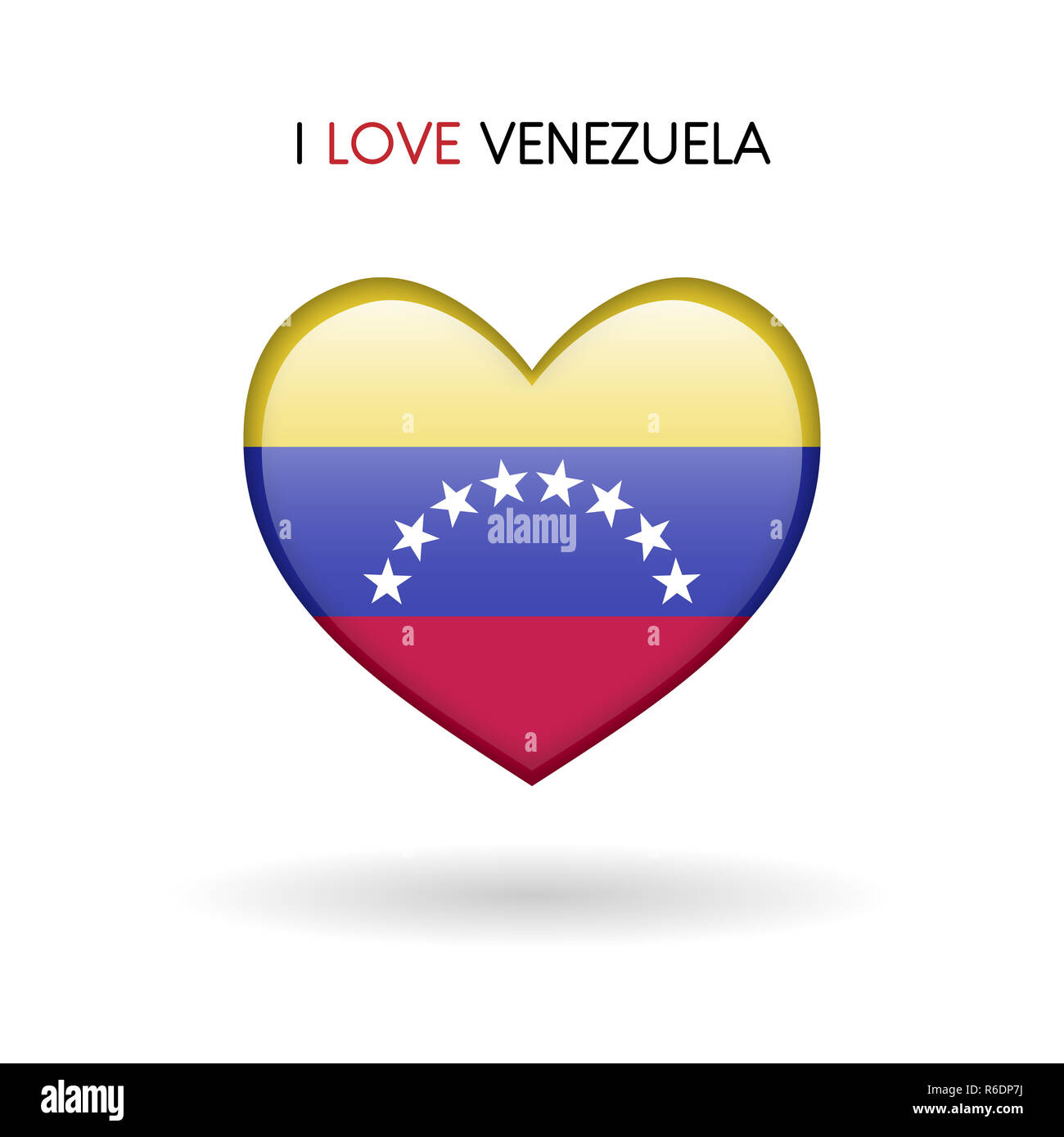 Love Venezuela symbol. Flag Heart Glossy icon on a white background ...