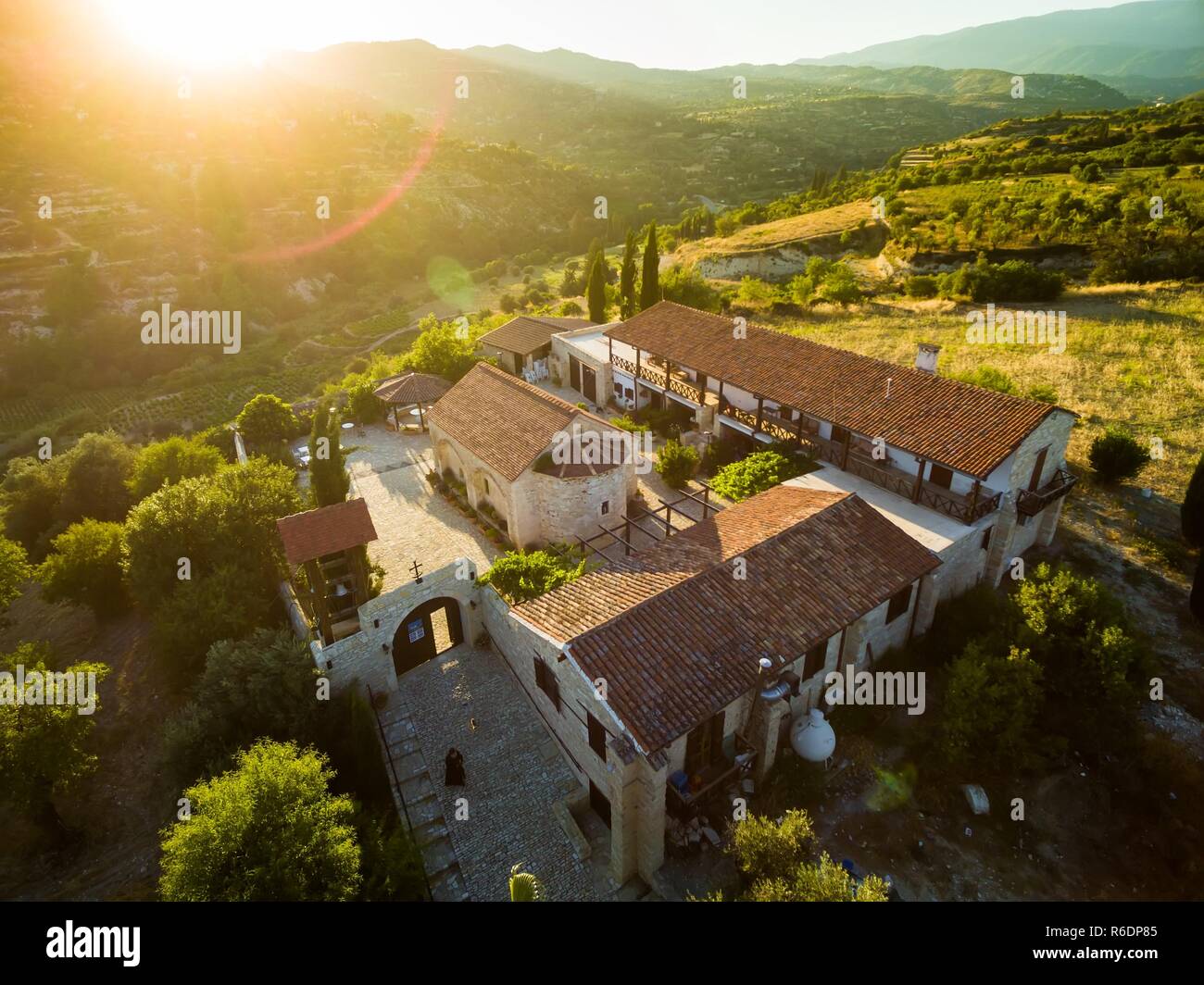 Aerial Archangel Michael monastery, Monagri Stock Photo - Alamy