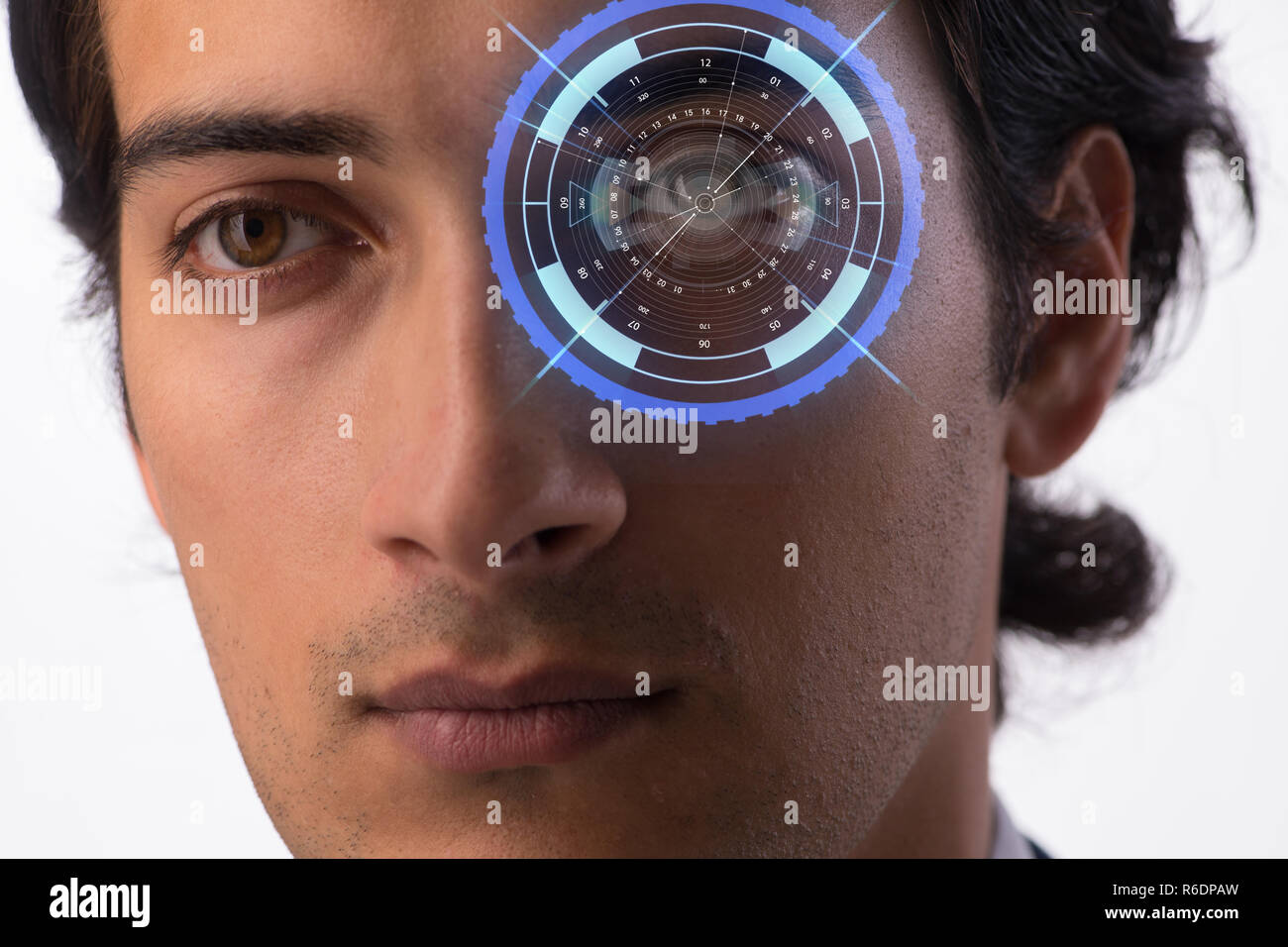 Concept of sensor implanted into human eye Stock Photo - Alamy
