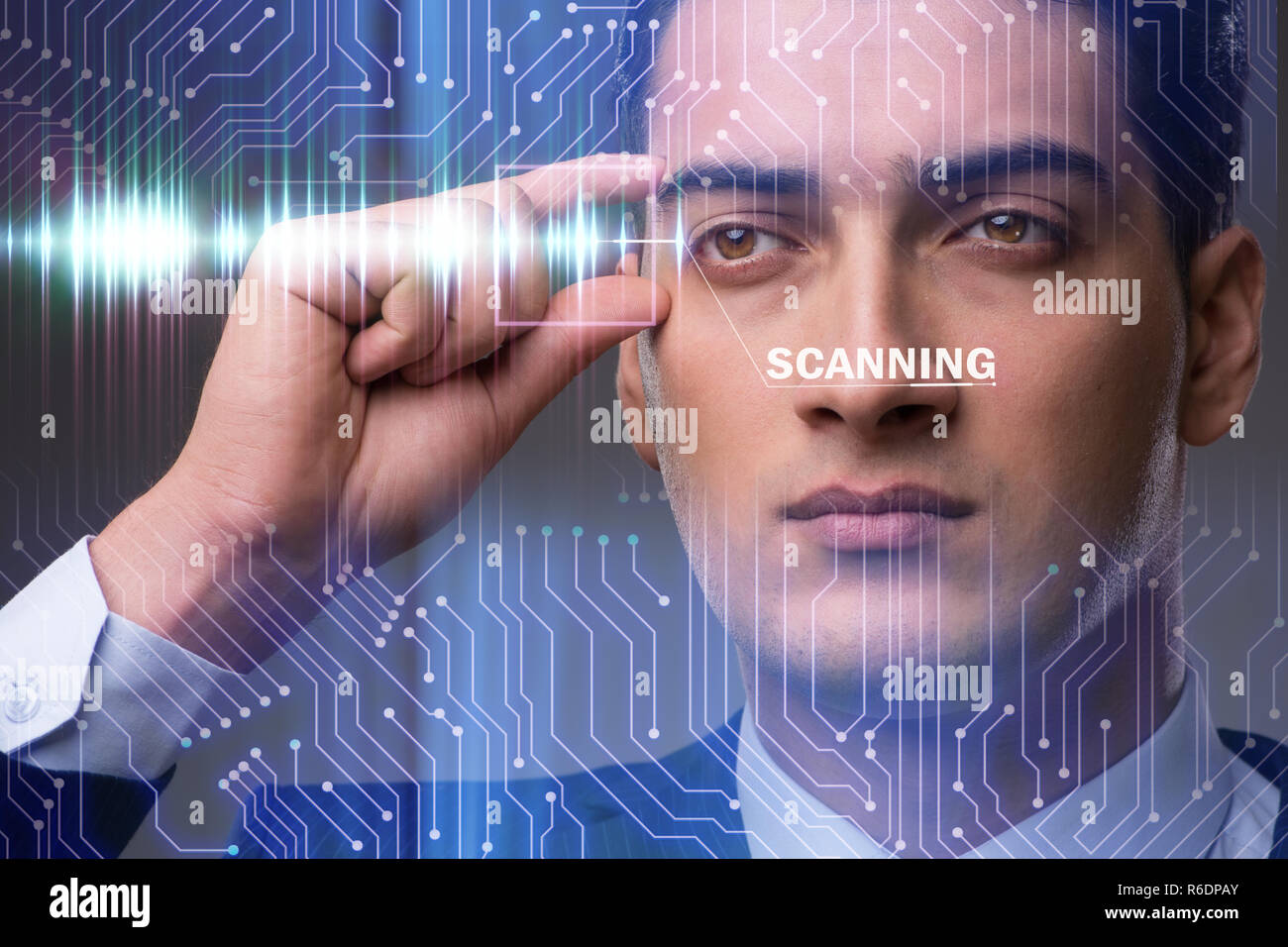 Concept of sensor implanted into human eye Stock Photo - Alamy
