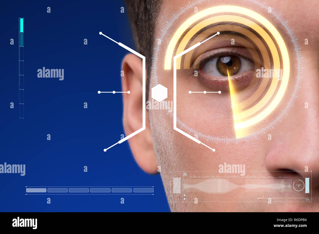 Concept of sensor implanted into human eye Stock Photo - Alamy