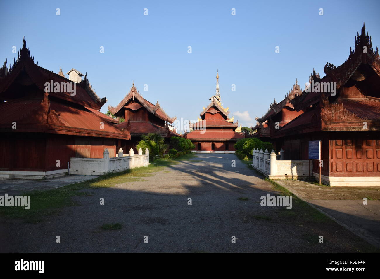 Buildings inside Mandalay Royal palace complex, the last royal palace ...