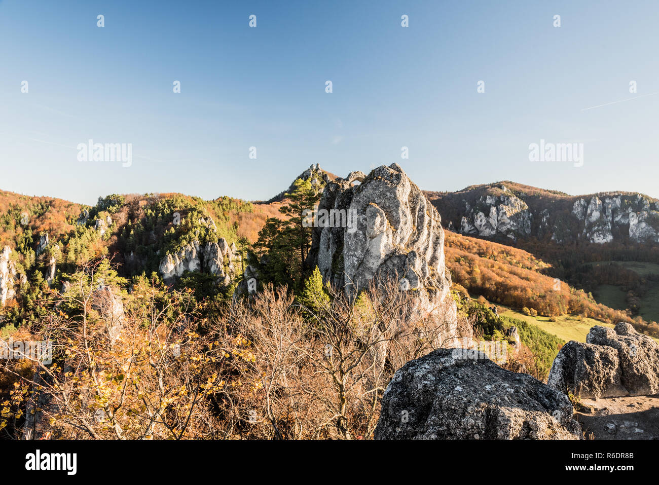 scenery of beautiful Sulovske skaly mountains with rocks, colorful ...