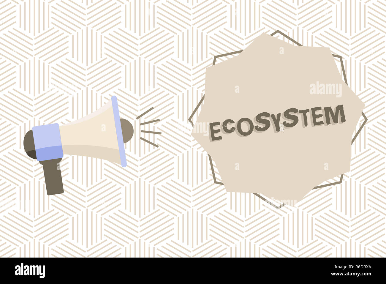 Text sign showing Ecosystem. Conceptual photo biological community of ...