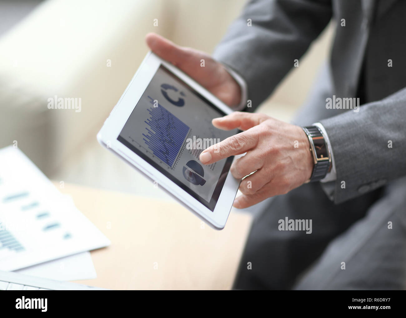 Businessman hand points business strategy hi-res stock photography and ...